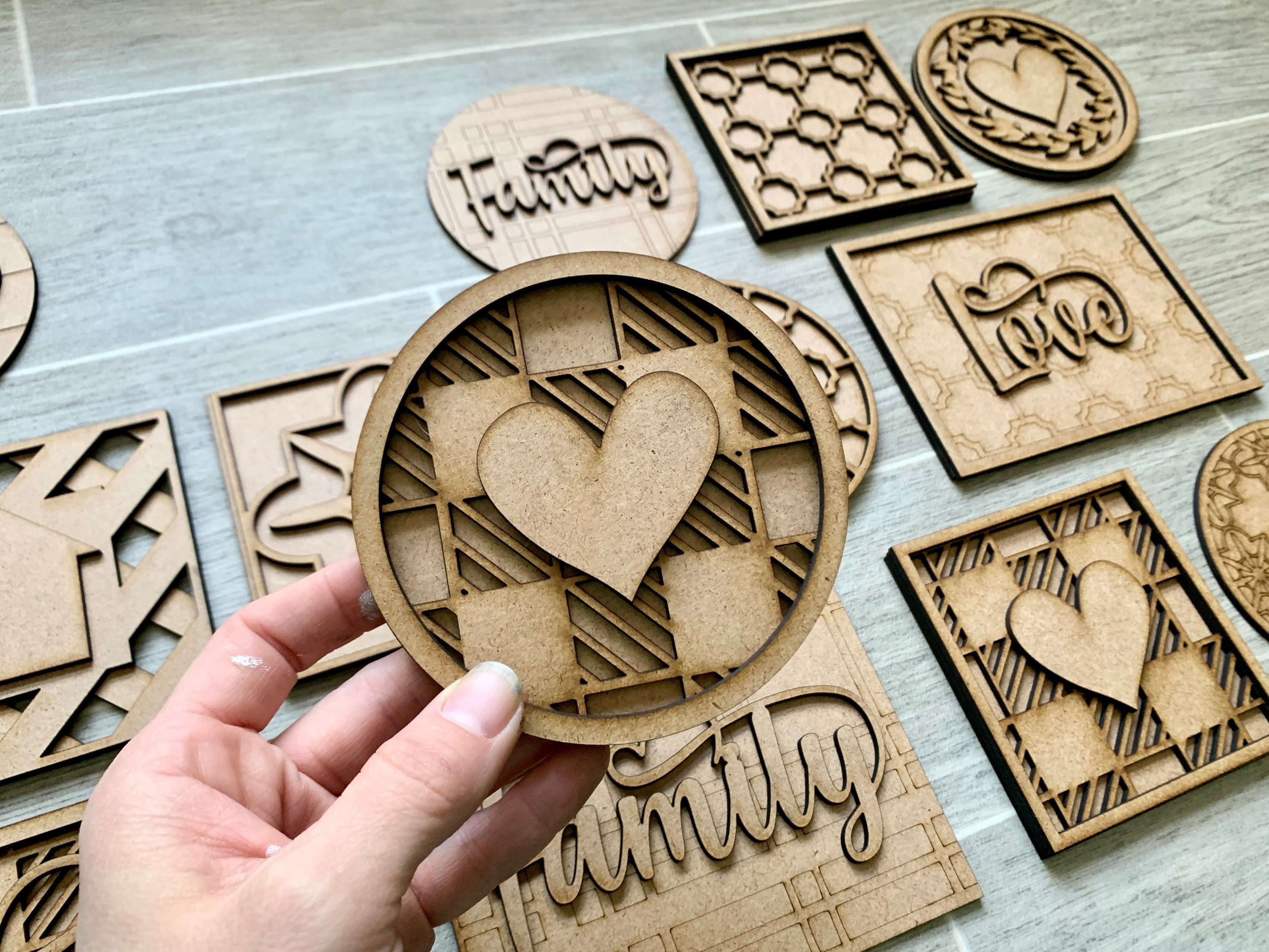 Patterned Tiered Tray Backers File SVG, Glowforge SIGN ...