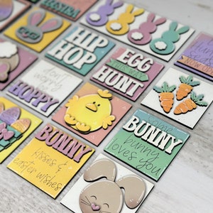MINI Easter Interchangeable Leaning Sign File SVG, Bunny, Easter Egg, Lamb, Tiered Tray ...