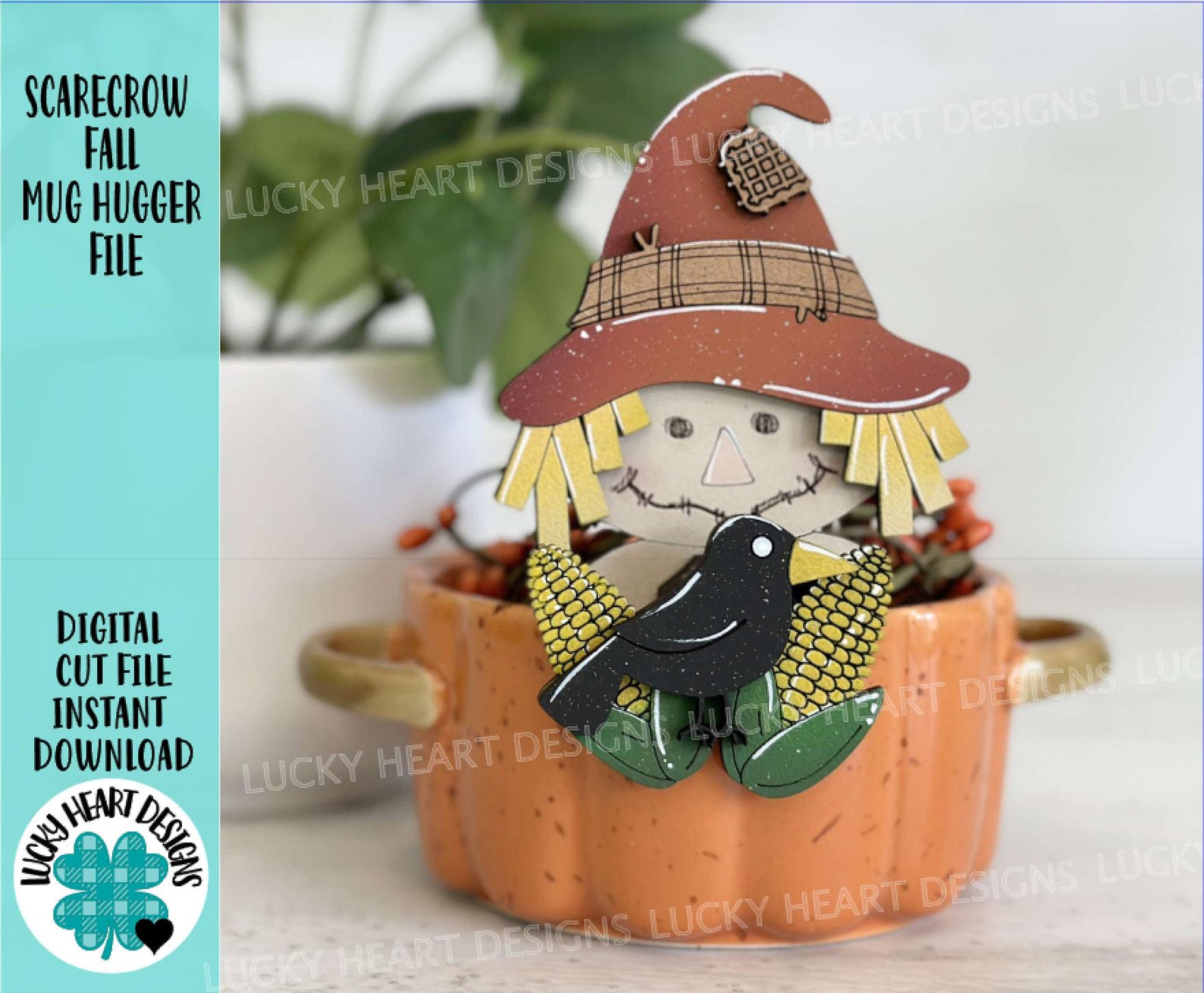 Scarecrow Fall Mug Hugger File SVG, Glowforge Tiered Tray, Tray Decor ...