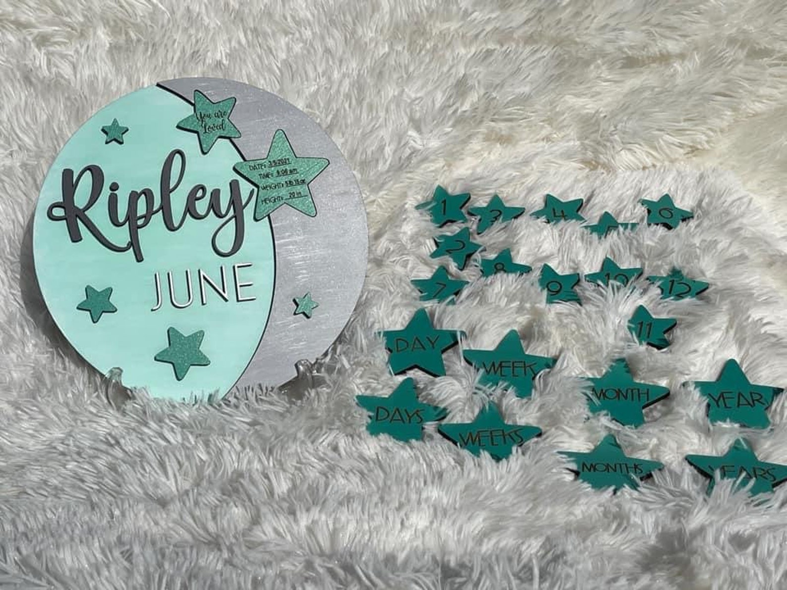 Baby Milestone Star Moon Sign SVG FILE GLOWFORGE - Etsy