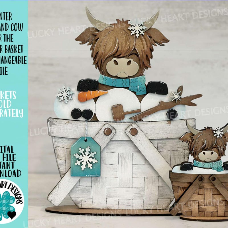 Highland Cow Basket Svg - Etsy