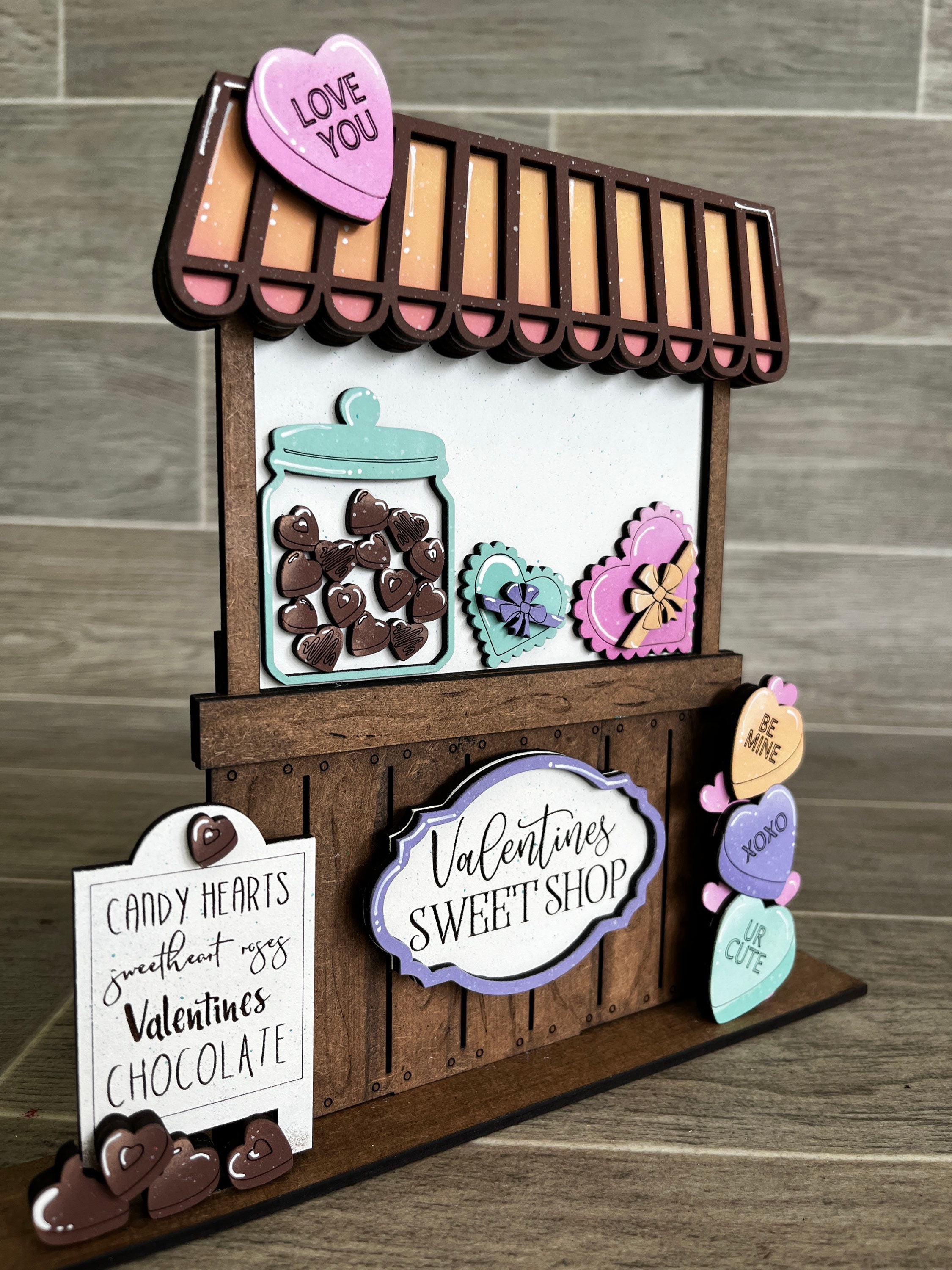 Valentines Sweet Shop Interchangeable Market Stand File SVG - Etsy