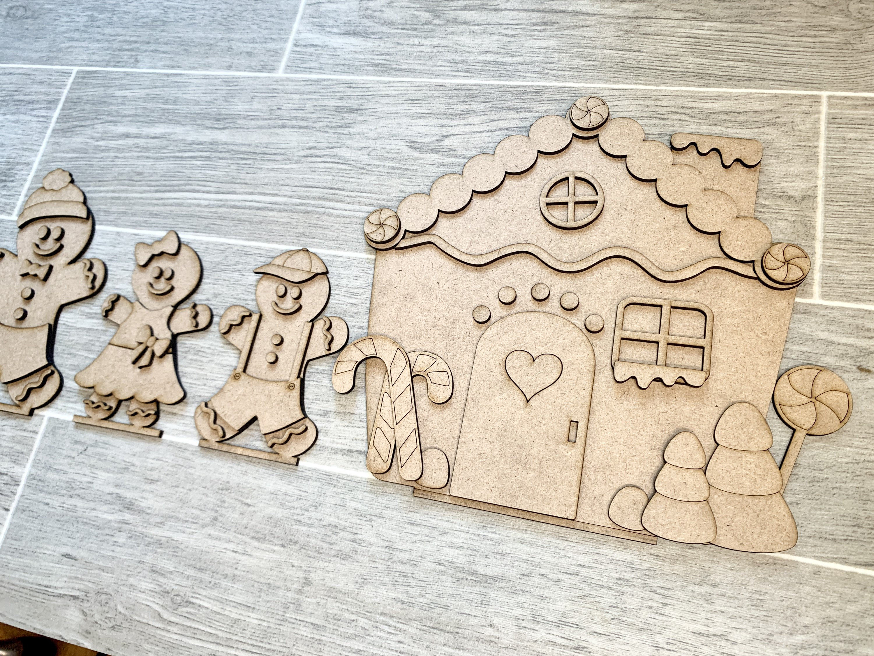 Gingerbread House Man Standing Kit File SVG Glowforge Holiday - Etsy