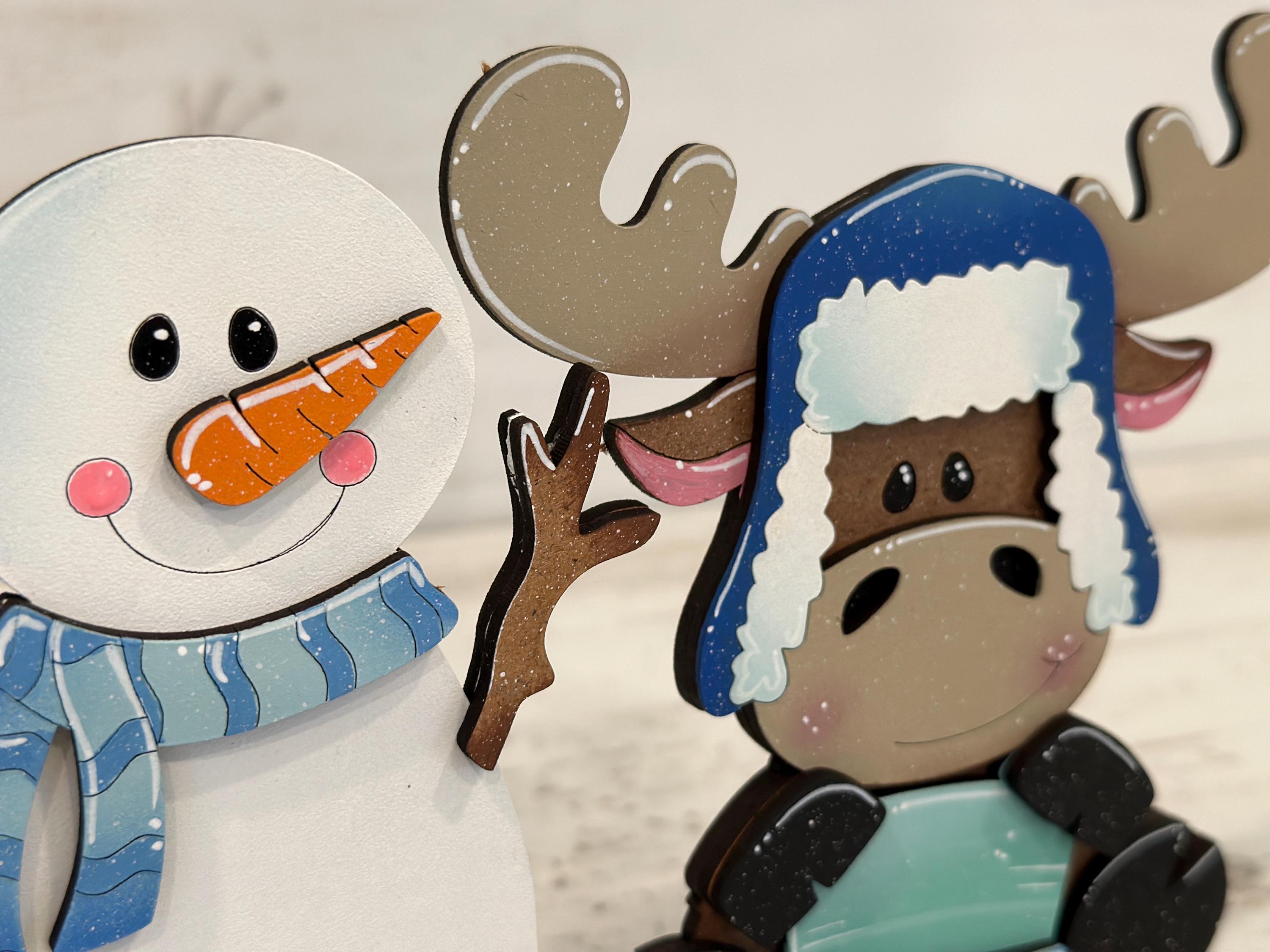 Moose Snowman Winter Standing File SVG, Snowflake, Farm, Frosty ...