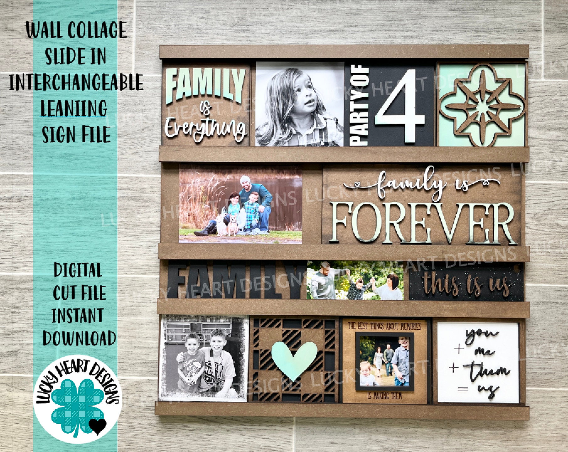 Wall Collage Slide in Interchangeable Sign File SVG Leaning - Etsy