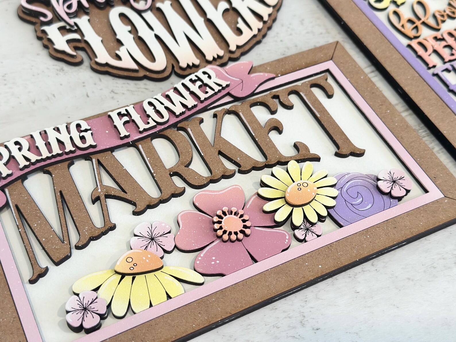 Spring Flowers Sign Bundle Set File SVG, Glowforge, Spring, Nerdy ...