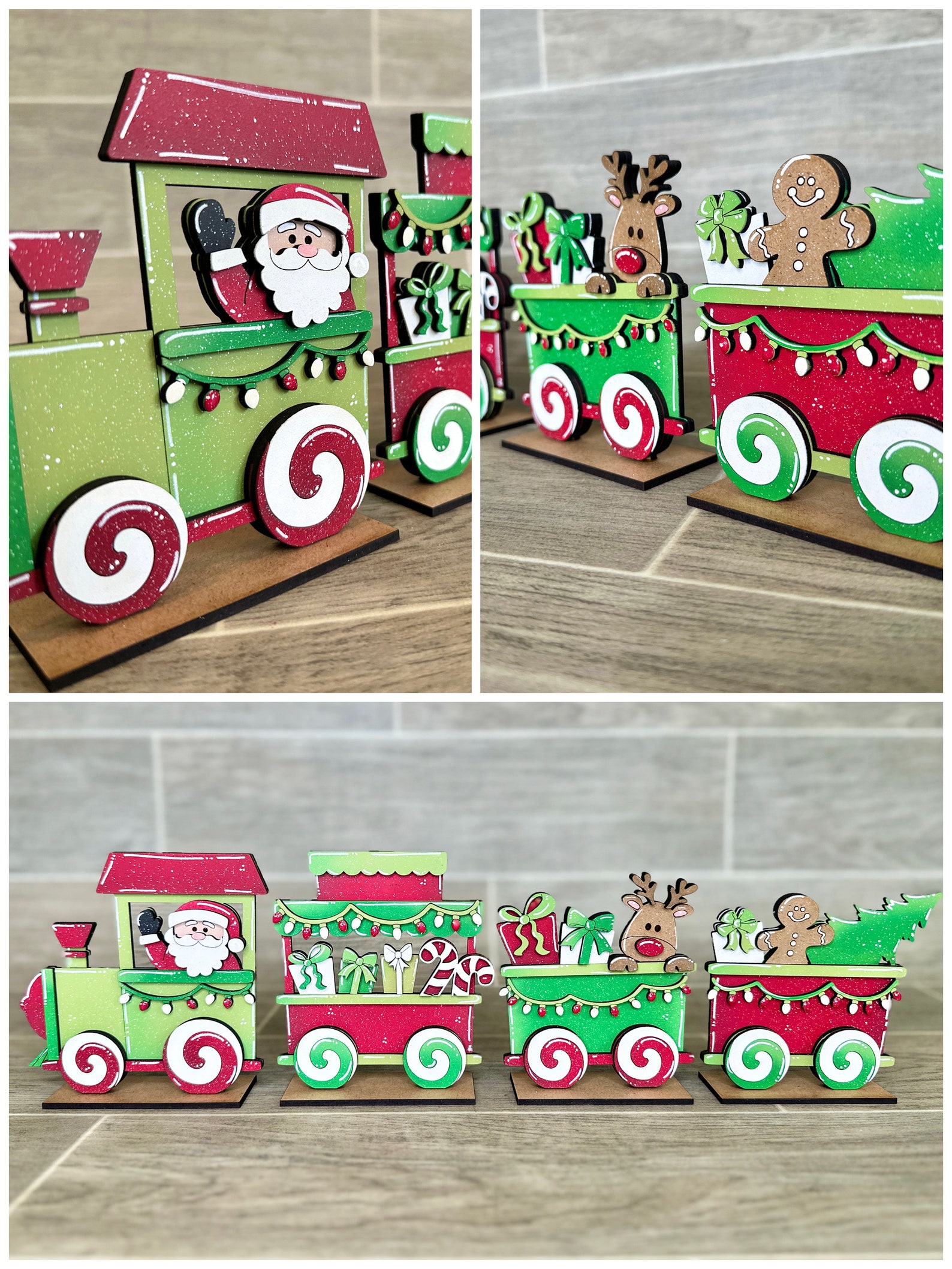 Christmas Standing Train File SVG, Santa, Rudolph, Gingerbread ...