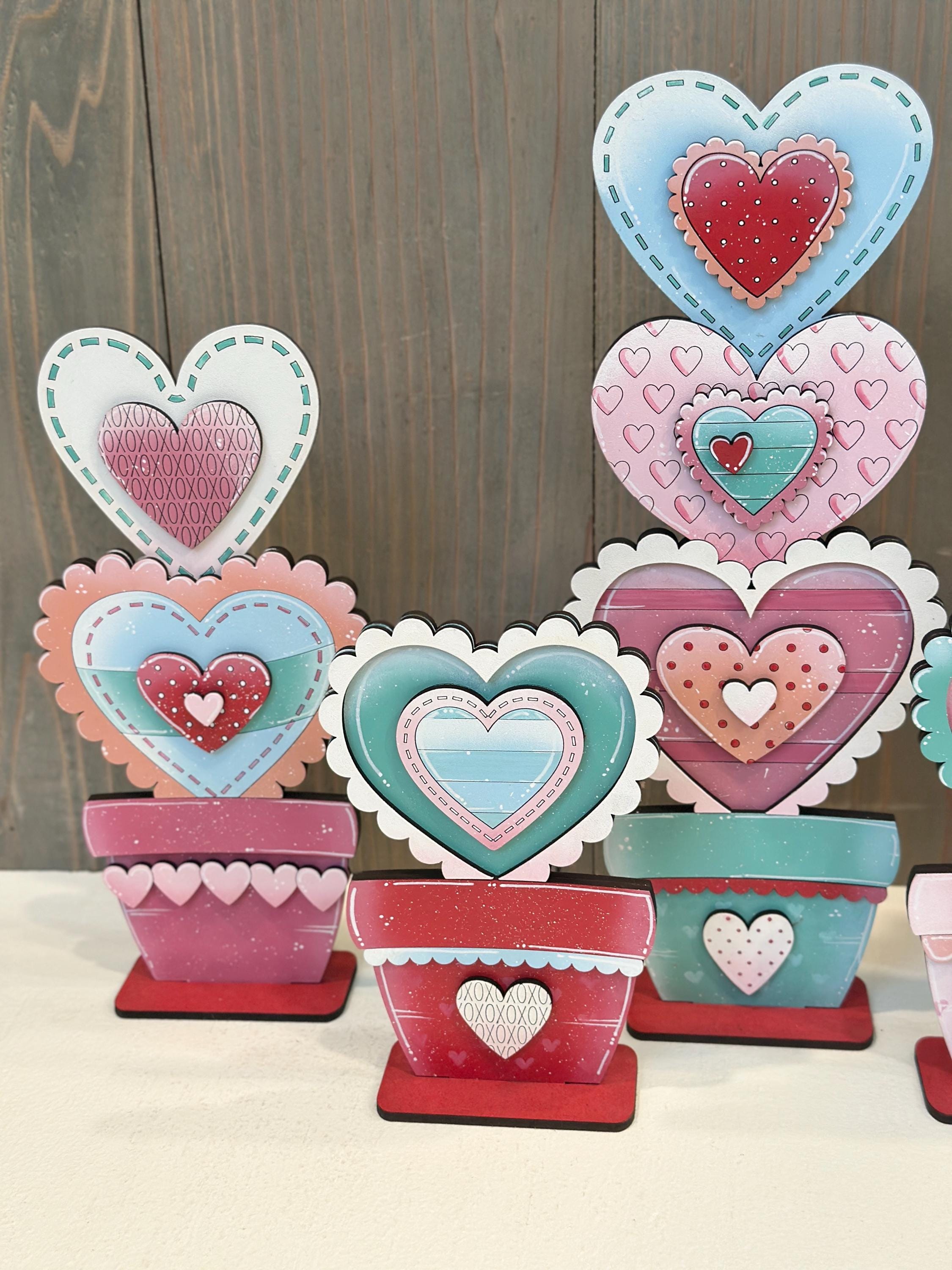 Stacking Chunky Hearts Standing Valentines File SVG, Glowforge, Love ...