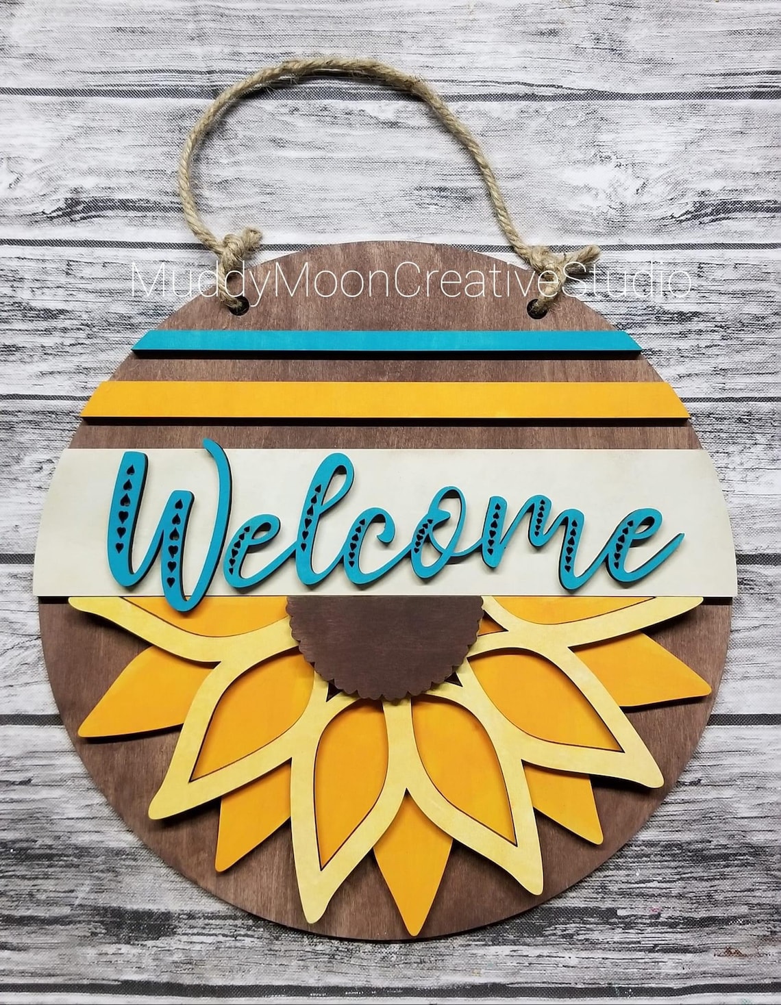 Floral Welcome Door Hanger Sign File SVG Glowforge | Etsy