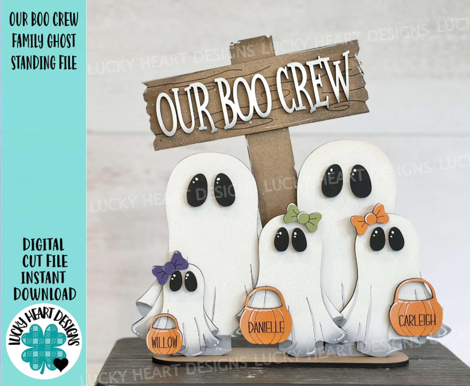 Our Boo Crew Family Ghost Standing File SVG, Halloween, Trick or Treat ...