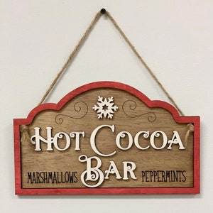 Hot Cocoa Door Hanger Sign File, Glowforge Winter, Luckyheartdesignsco ...