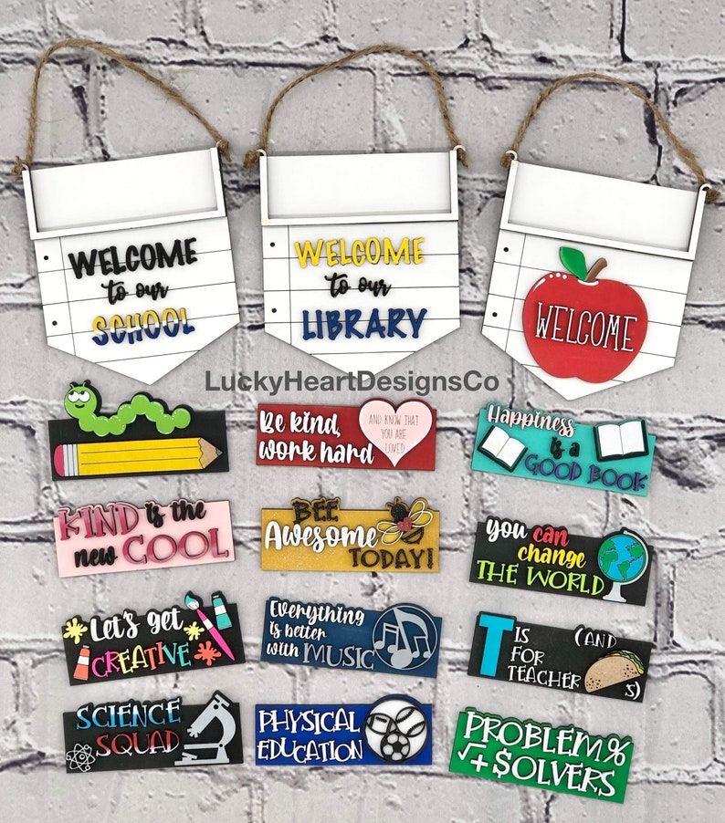 School Interchangeable Banner File SVG Glowforge - Etsy