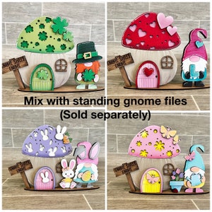 Gnome Mushroom Interchangeable House File SVG, (house Base) Tiered Tray ...