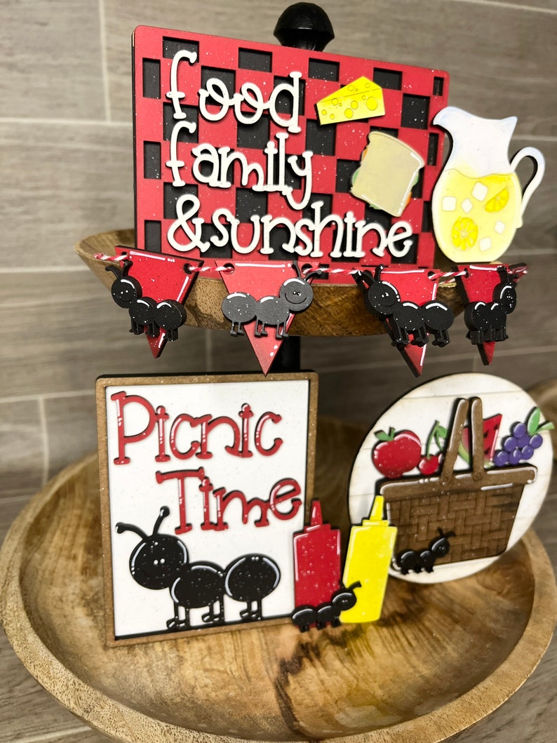 Picnic Quick and Easy Tiered Tray File SVG Glowforge Summer - Etsy