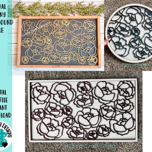 Floral Milestone Sign SVG FILE Glowforge Flowers - Etsy