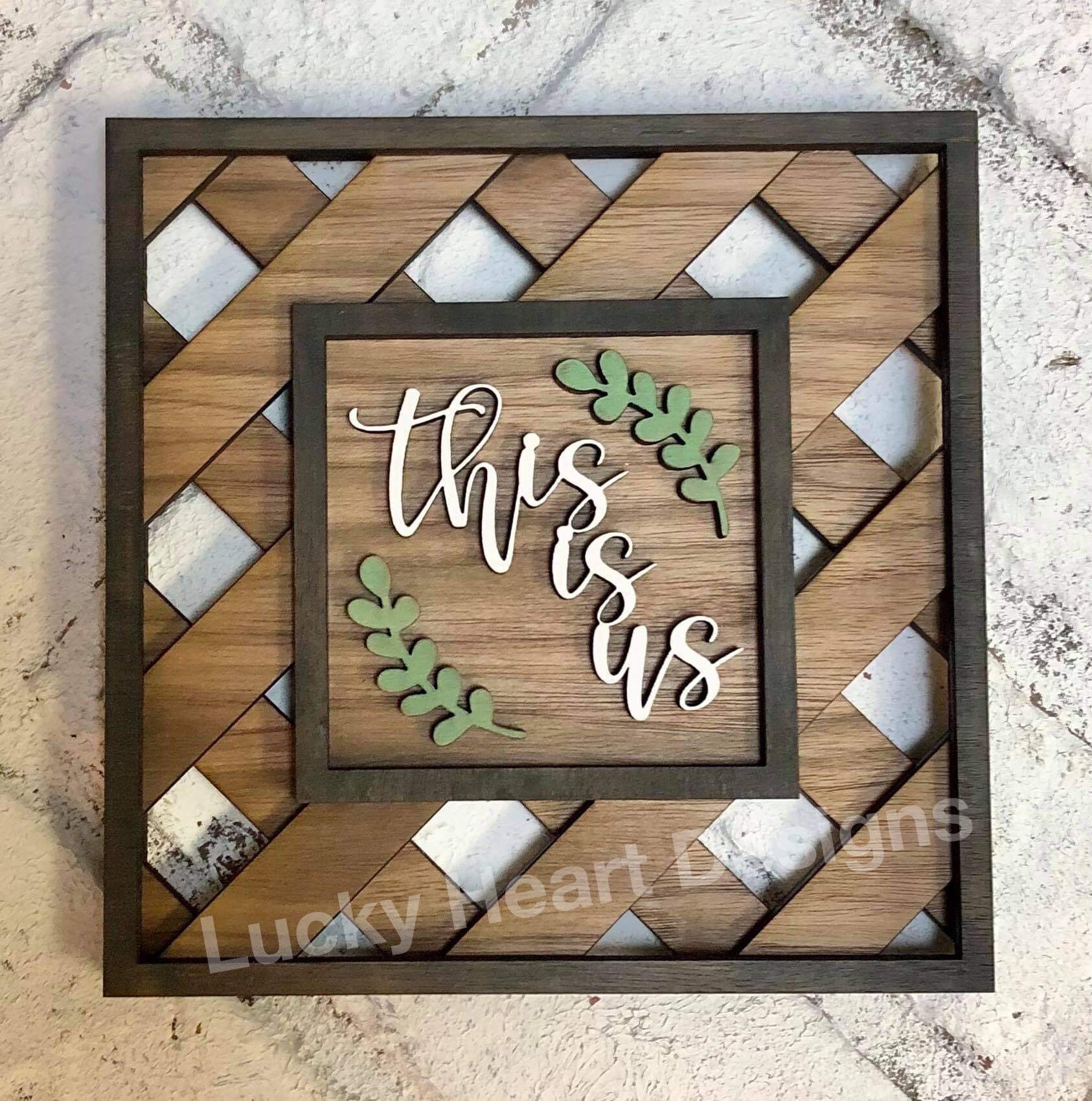 Lattice Sign Trio File SVG Glowforge Picture Frame - Etsy