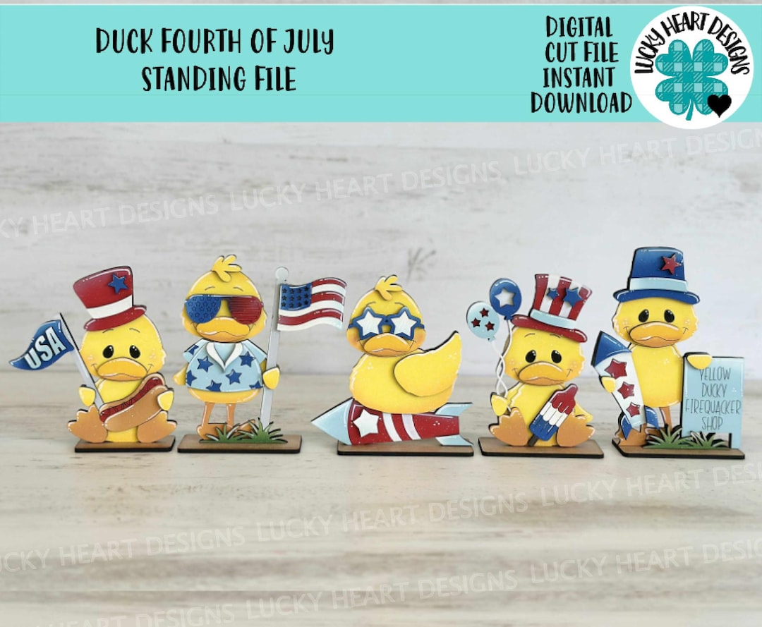 Duck Fourth of July Standing File SVG, America, USA, Firework, Flag ...