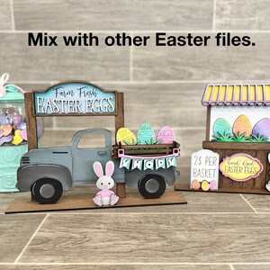 Easter Interchangeable Farmhouse Truck File SVG, Add On, Bunny, Carrots, Eggs, Glowforge ...