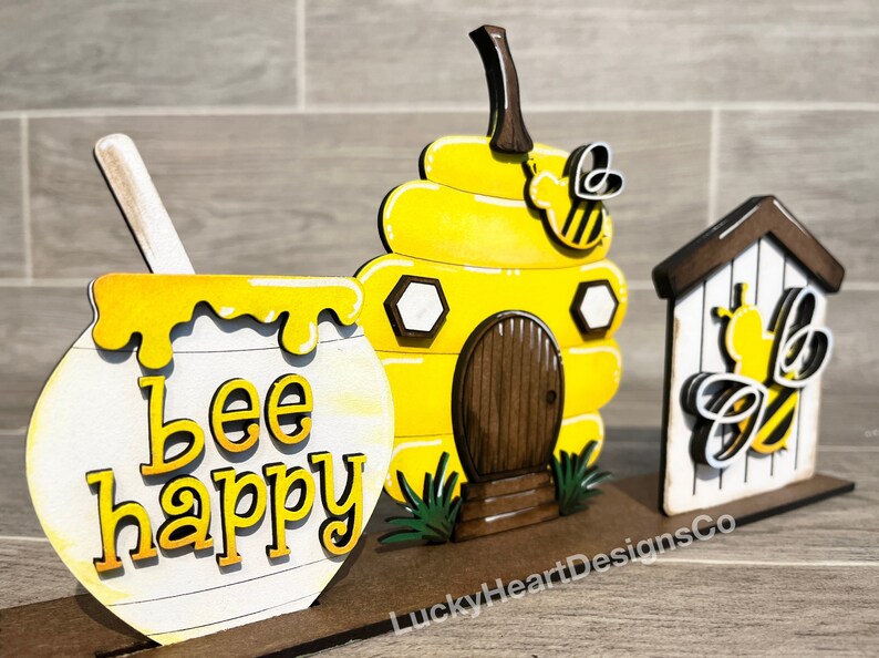 Bee Hive Standing Houses File SVG Tiered Tray Glowforge | Etsy