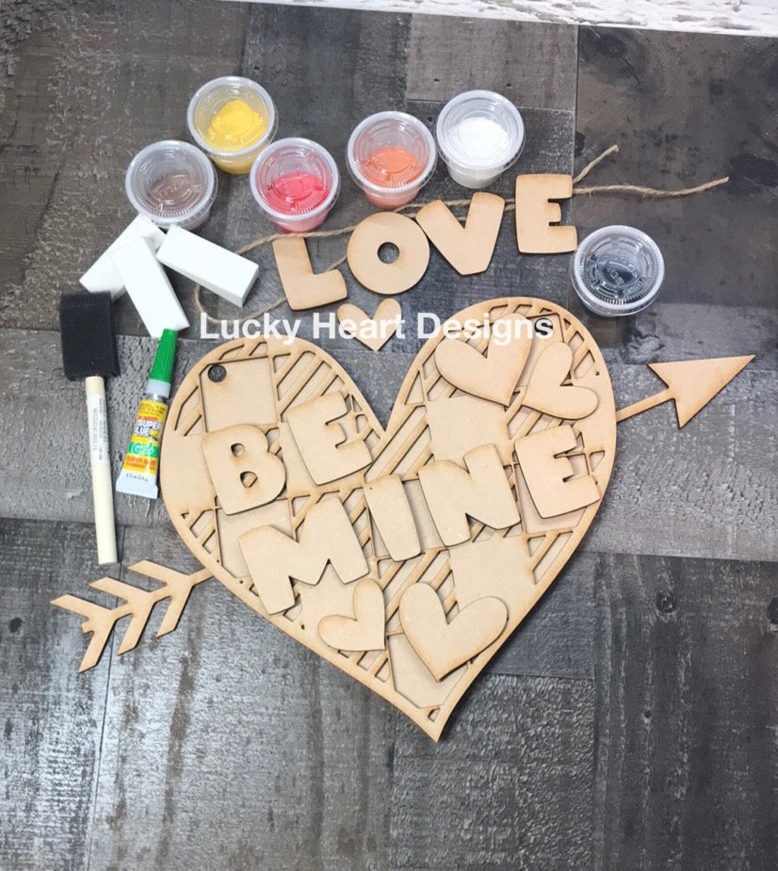 Valentines Heart Craft Kit File SVG, DIY Glowforge Love - Etsy