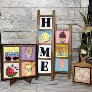 MINI Summer Interchangeable Leaning Sign File SVG, Tiered Tray ...