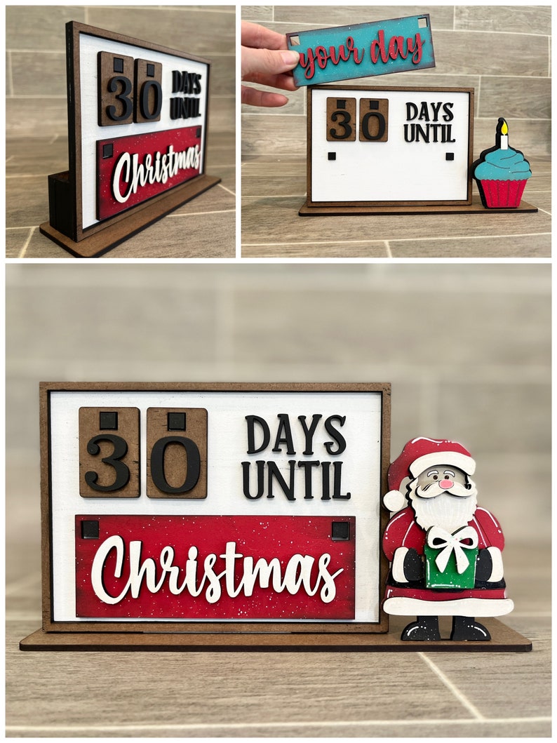 Countdown Shelf Sitter File SVG, Glowforge Interchangeable ...