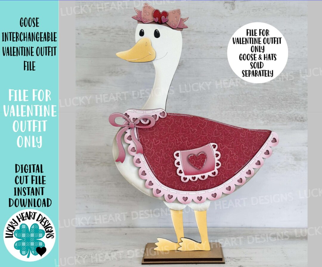 Goose Animal Hats Interchangeable Valentine Outfit File SVG, Duck ...