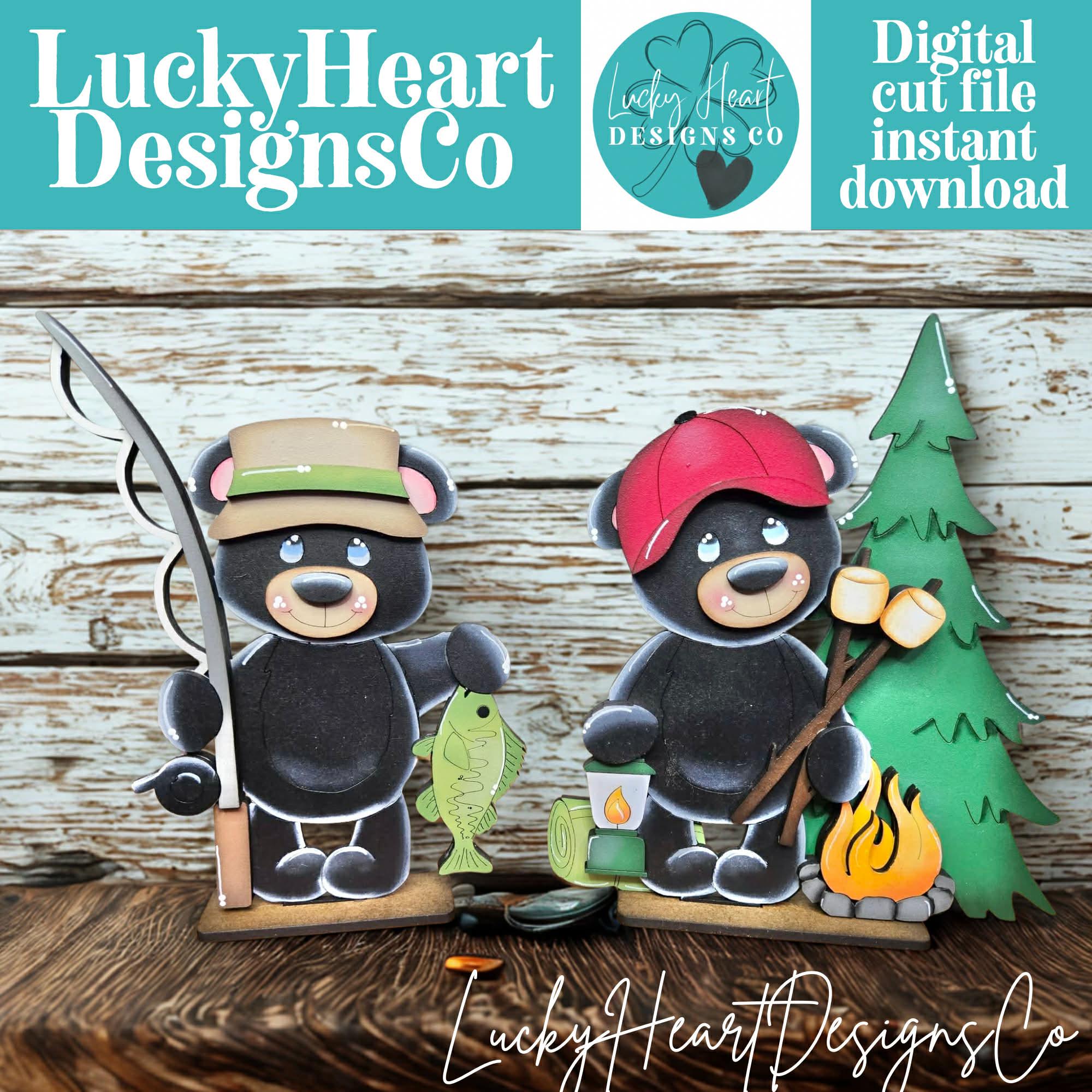 Bear Camping Standing Sign File SVG, Glowforge, Summer, S'mores ...