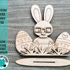 Standing Easter Bunny File SVG, Glowforge, Luckyheartdesignsco - Etsy