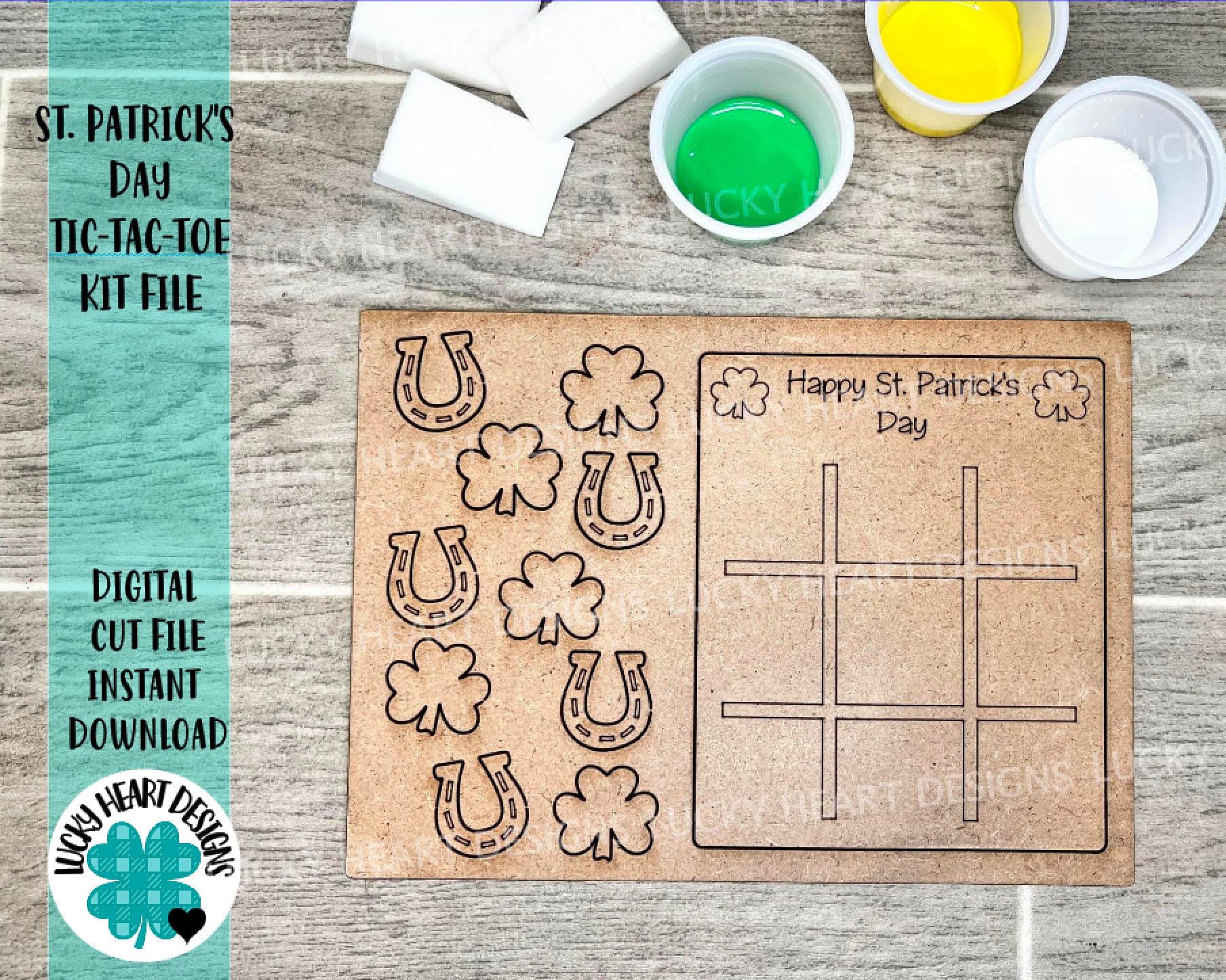 St. Patrick's Day Tic-tac-toe Kit File SVG, Glowforge ...