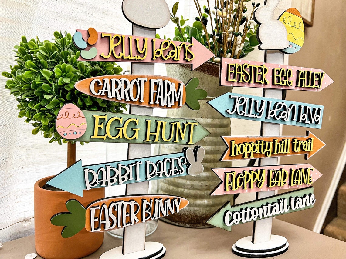 Easter Bunny Street Sign File SVG, Glowforge, Luckyheartdesignsco - Etsy