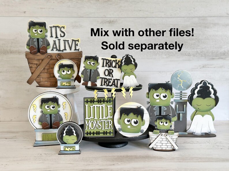 Frankenstein Halloween Standing File SVG, Witch, Jack-o-lantern ...
