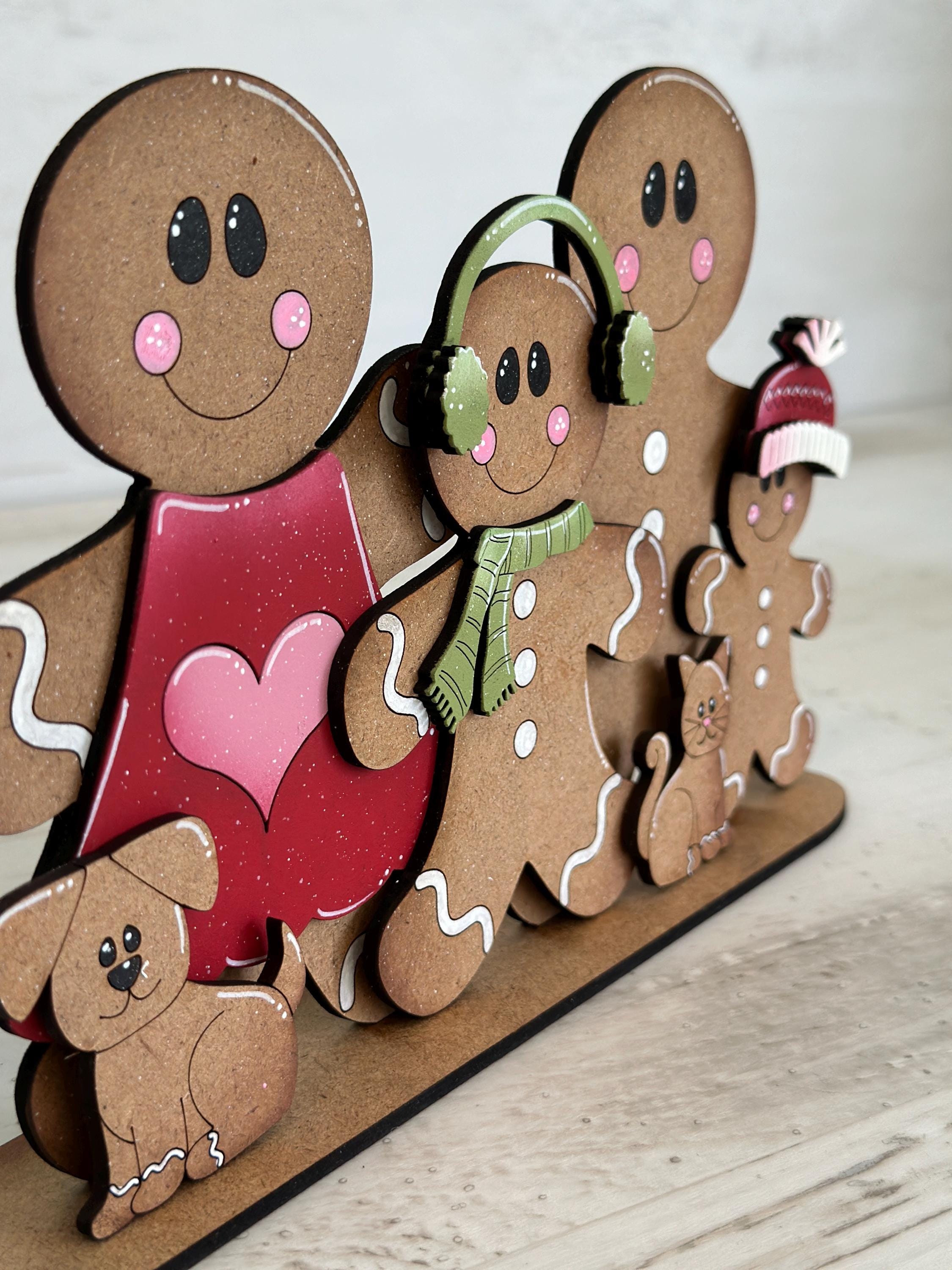 Gingerbread Man Family Customizable Standing File SVG File, Grandma ...