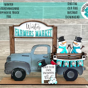 Winter Add on Interchangeable Farmhouse Truck File SVG, Glowforge ...