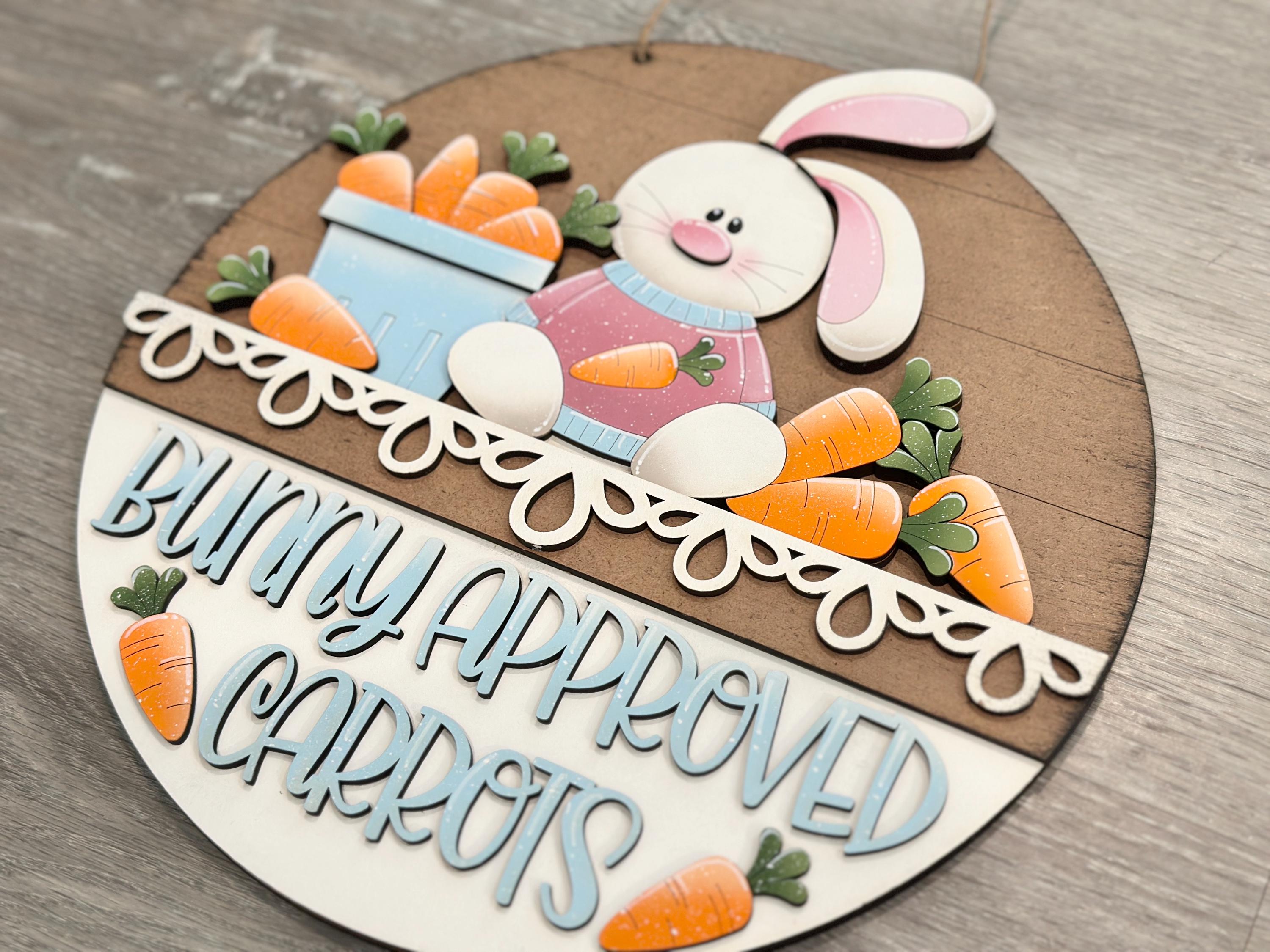 Easter Bunny Carrots Holiday Door Sign Interchangeable File, SVG Bunny ...