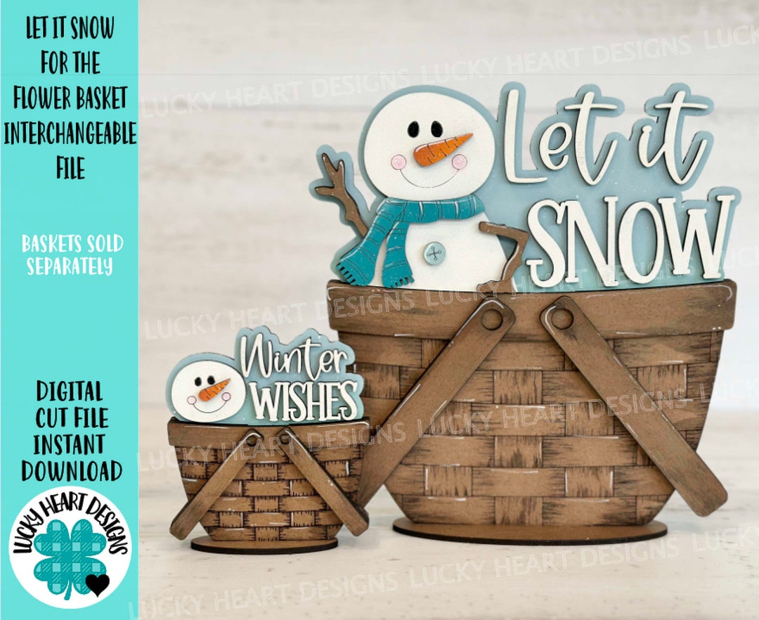 Let It Snow for the Flower Basket Interchangeable File SVG, TINY Winter ...