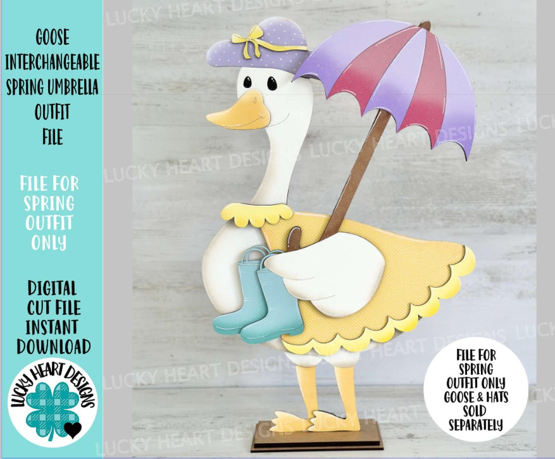 Goose Animal Hats Interchangeable Spring Umbrella Outfit File SVG, Duck ...