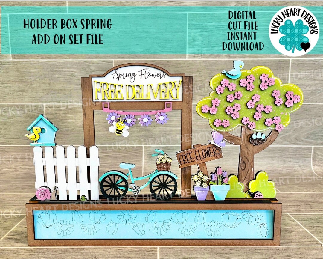 Holder Box Spring Flower Add on File SVG, Glowforge ...