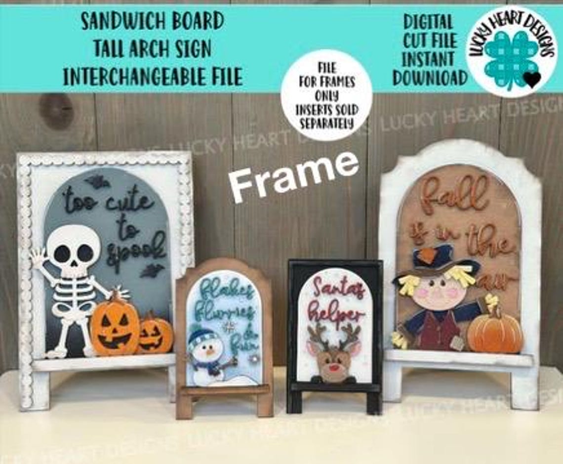 Sandwich Board Tall Arch Sign Interchangeable File SVG, TINY, FRAME ...