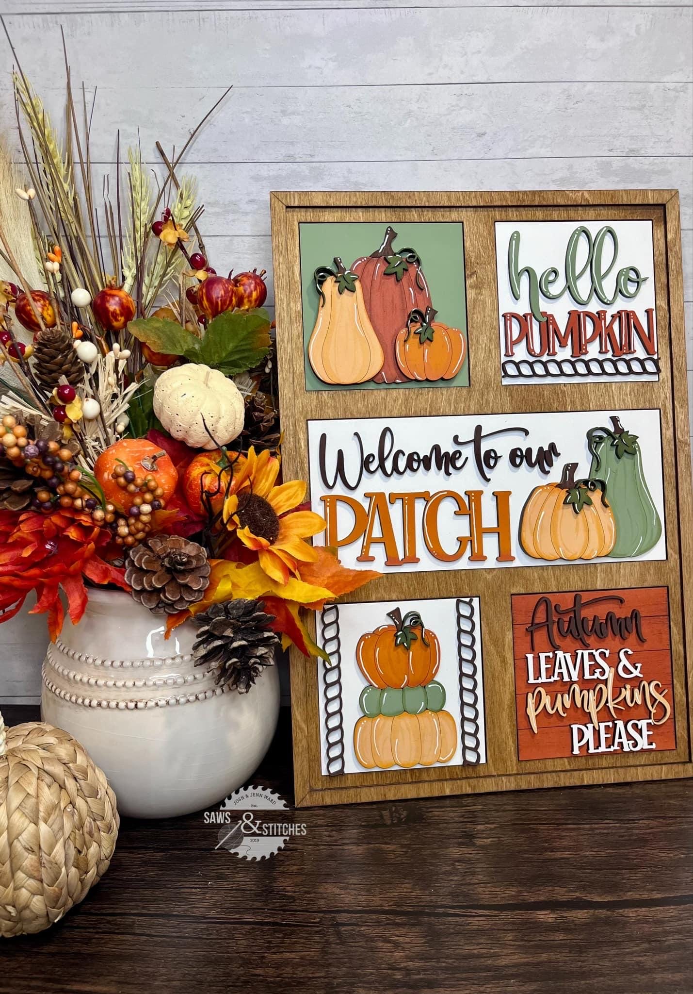 Pumpkins Please Fall Interchangeable Leaning Sign File SVG, Glowforge ...