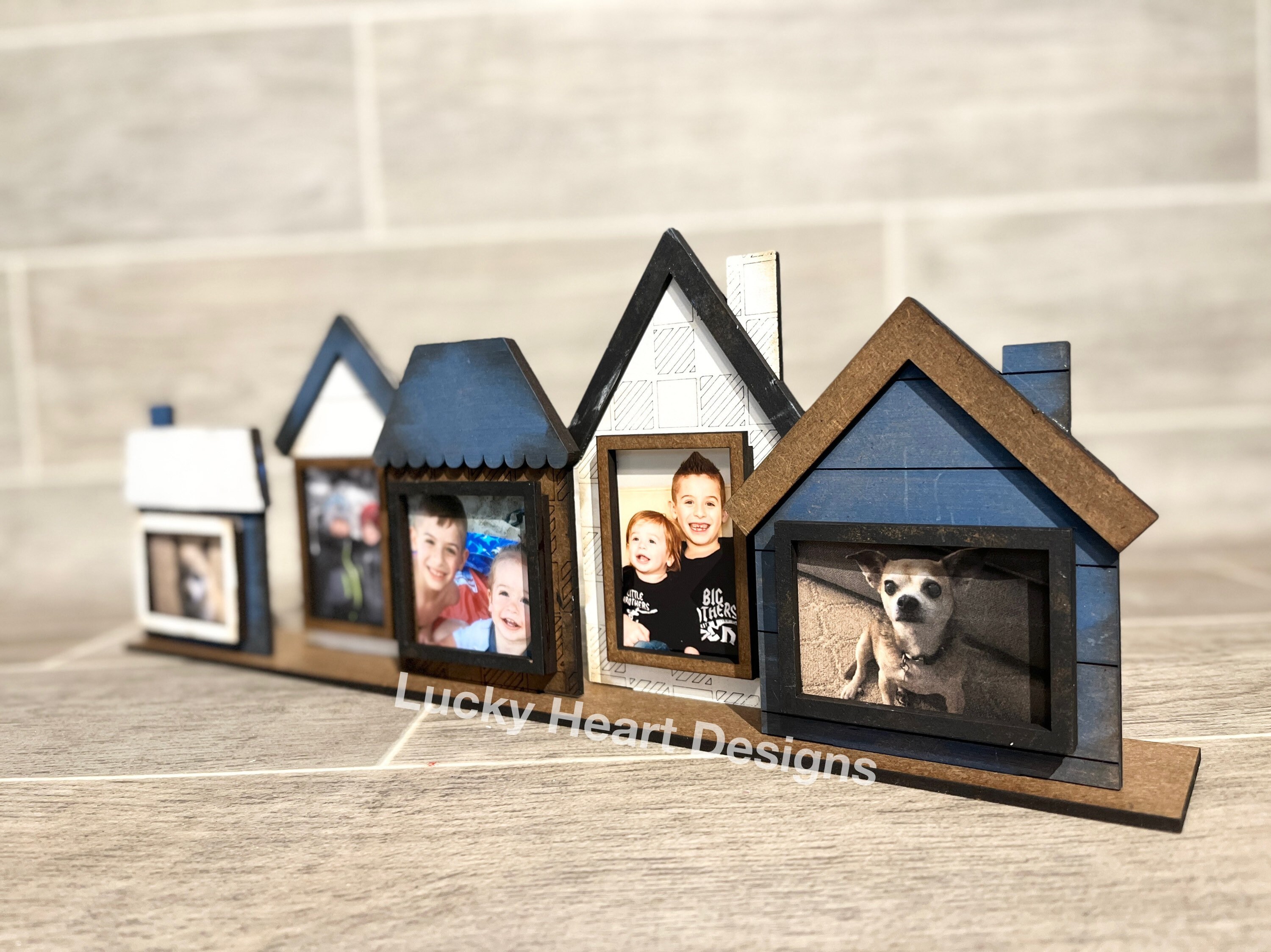 Standing Houses Picture Frame SVG File Photo Frame Glowforge | Etsy