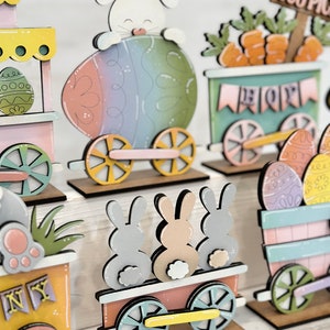 Easter Standing Train File SVG, Bunny, Carrots, Easter Egg, Tiered Tray ...