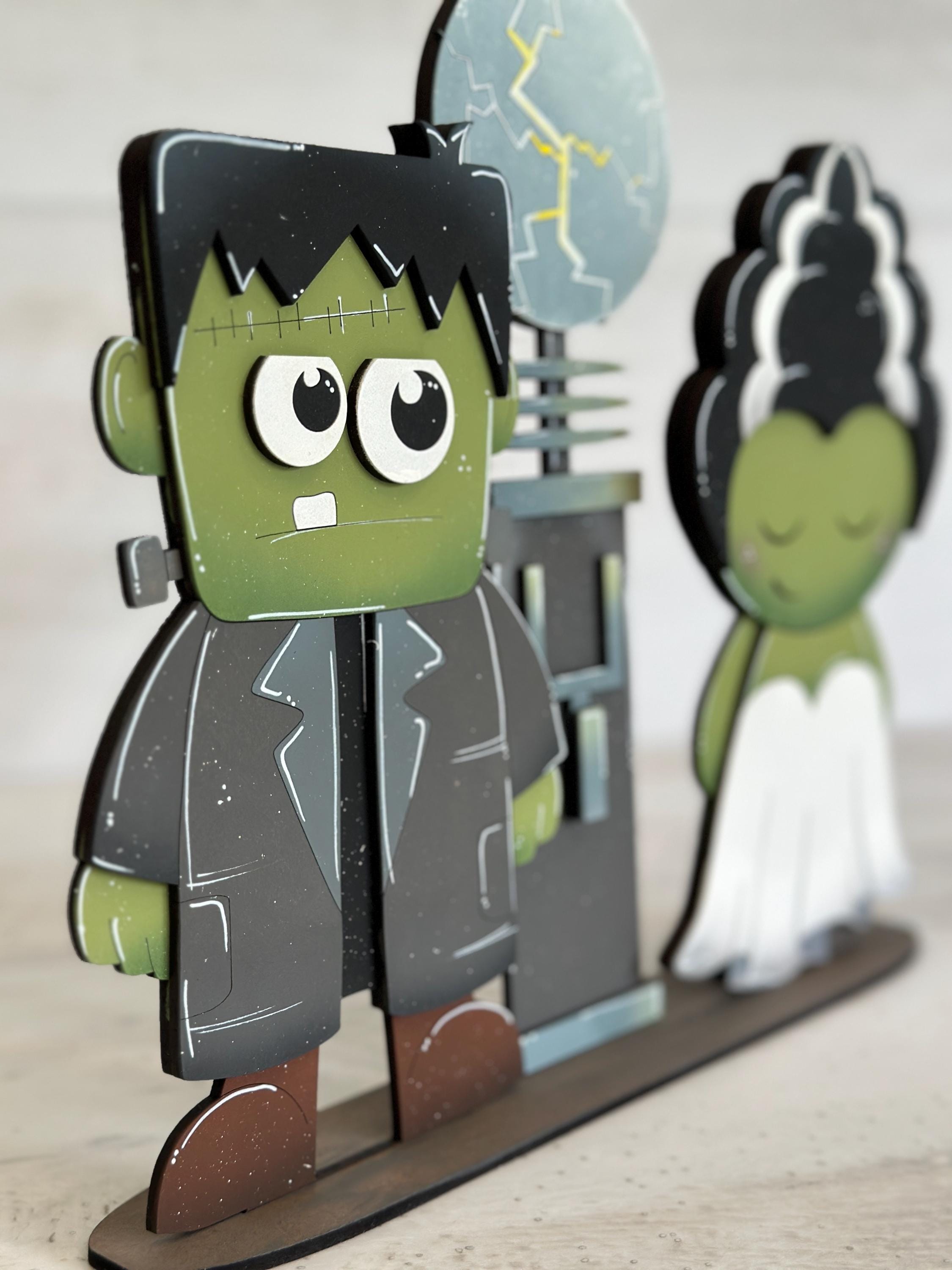 Frankenstein Halloween Standing File SVG, Witch, Jack-o-lantern ...