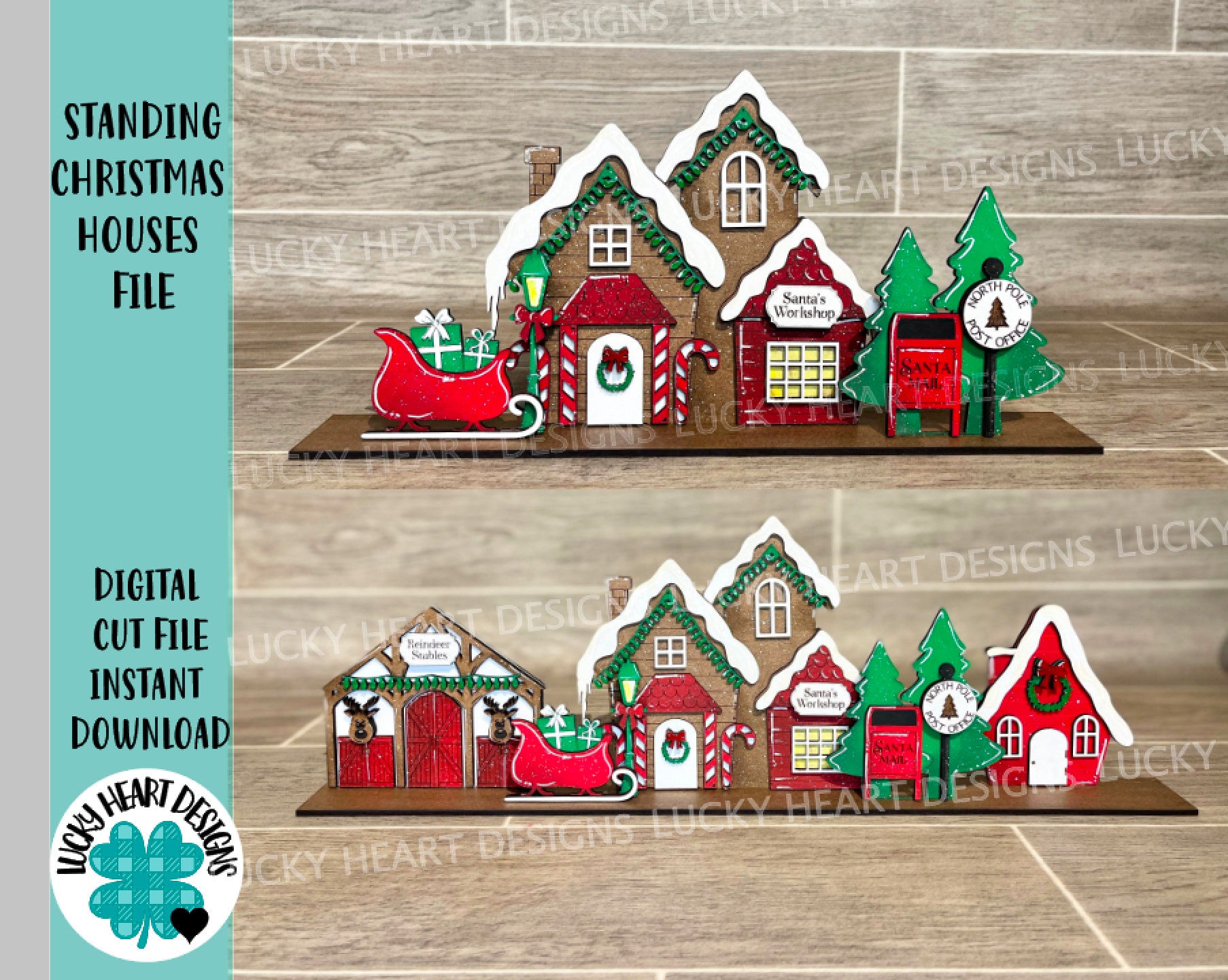 Standing Christmas Houses Santa's Village File SVG - Etsy