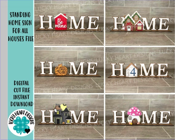 Standing Home Sign for All Houses File SVG Interchangeable - Etsy