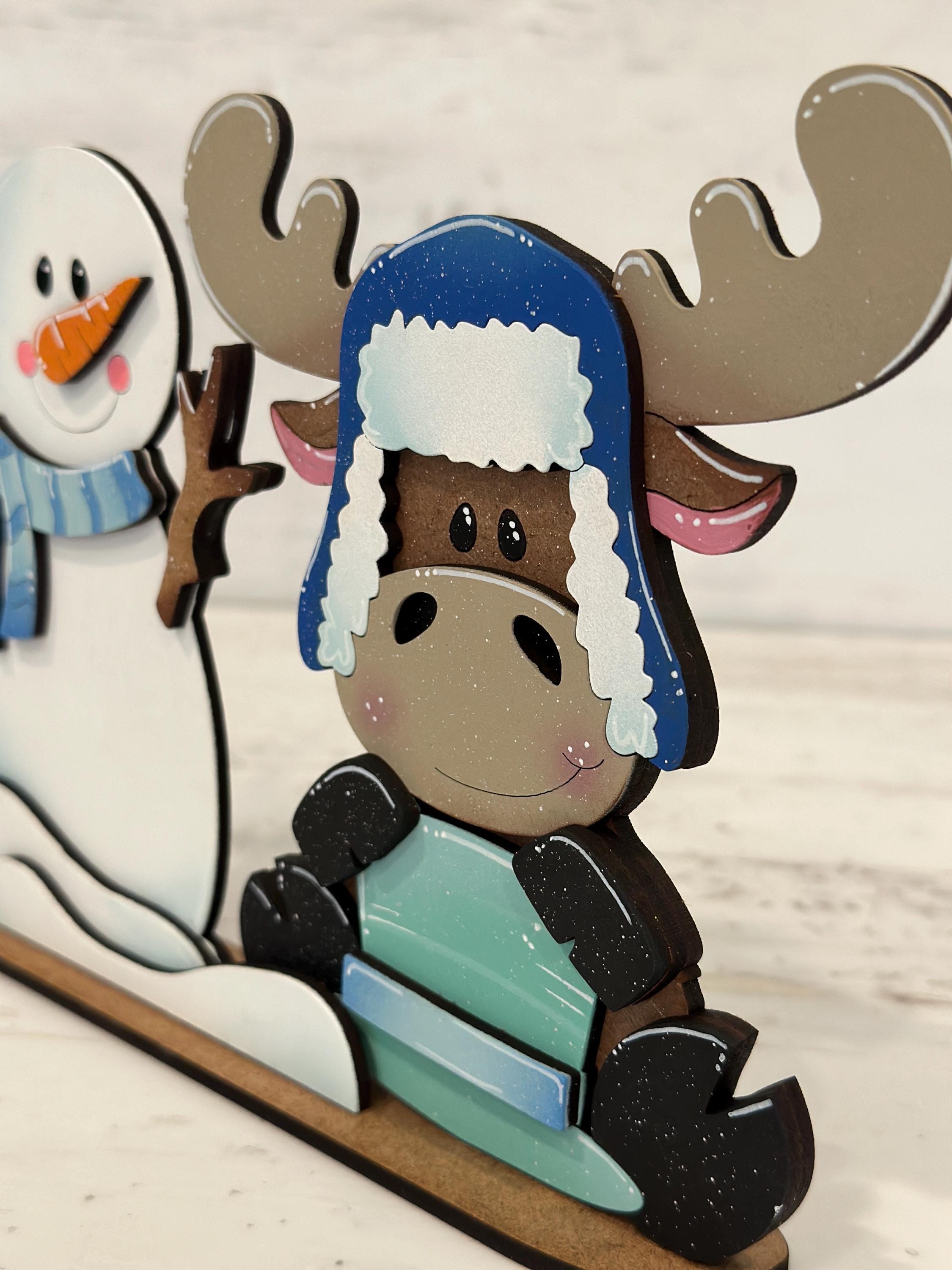 Moose Snowman Winter Standing File SVG, Snowflake, Farm, Frosty ...