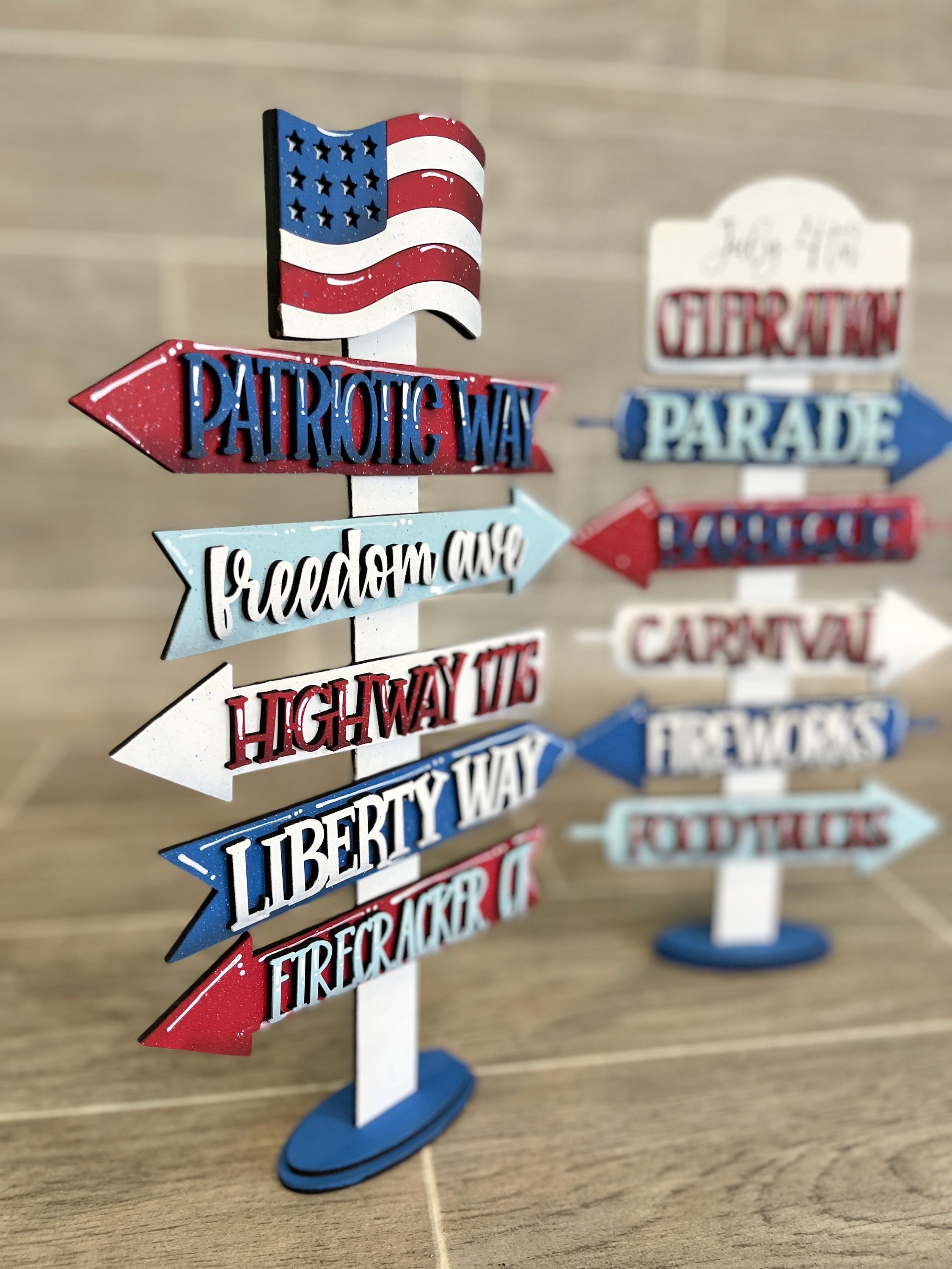 Fourth of July Street Sign File SVG, Glowforge Summer ...