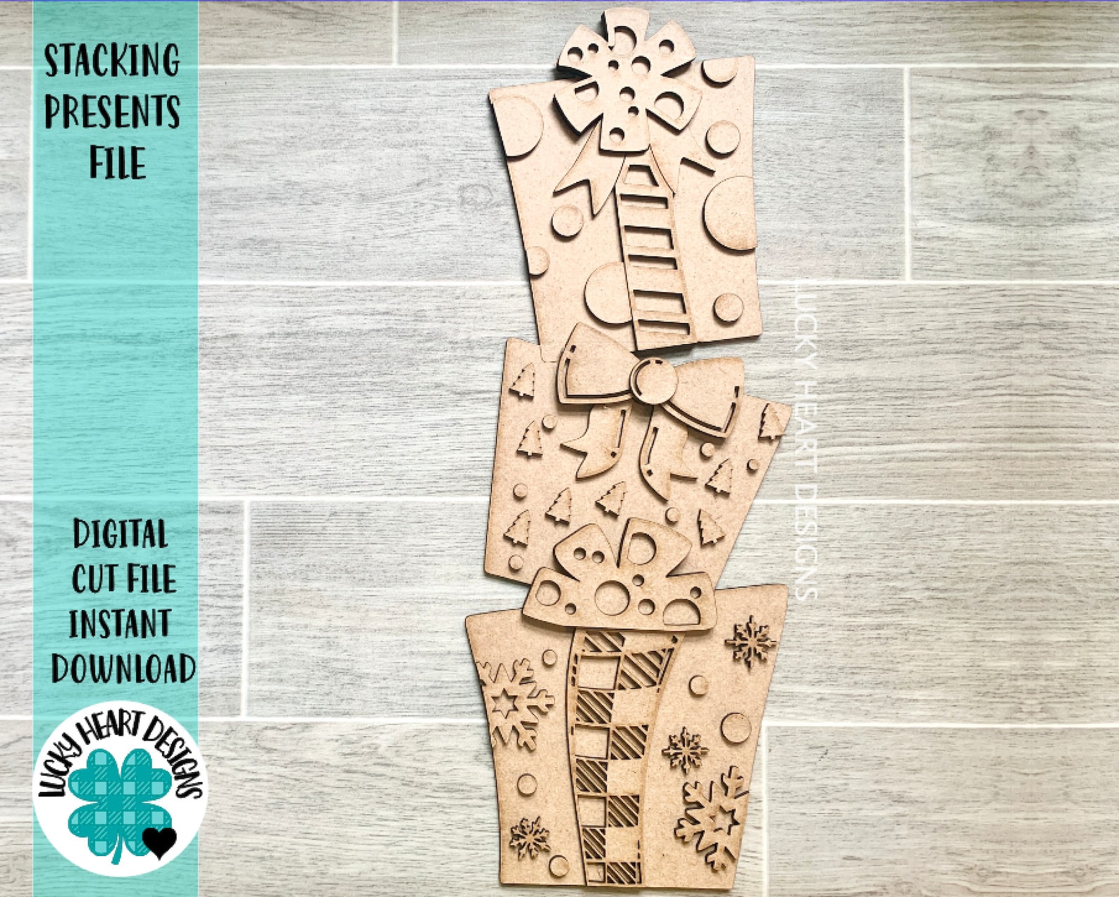 Stacking Presents File SVG, Christmas Decor Glowforge ...