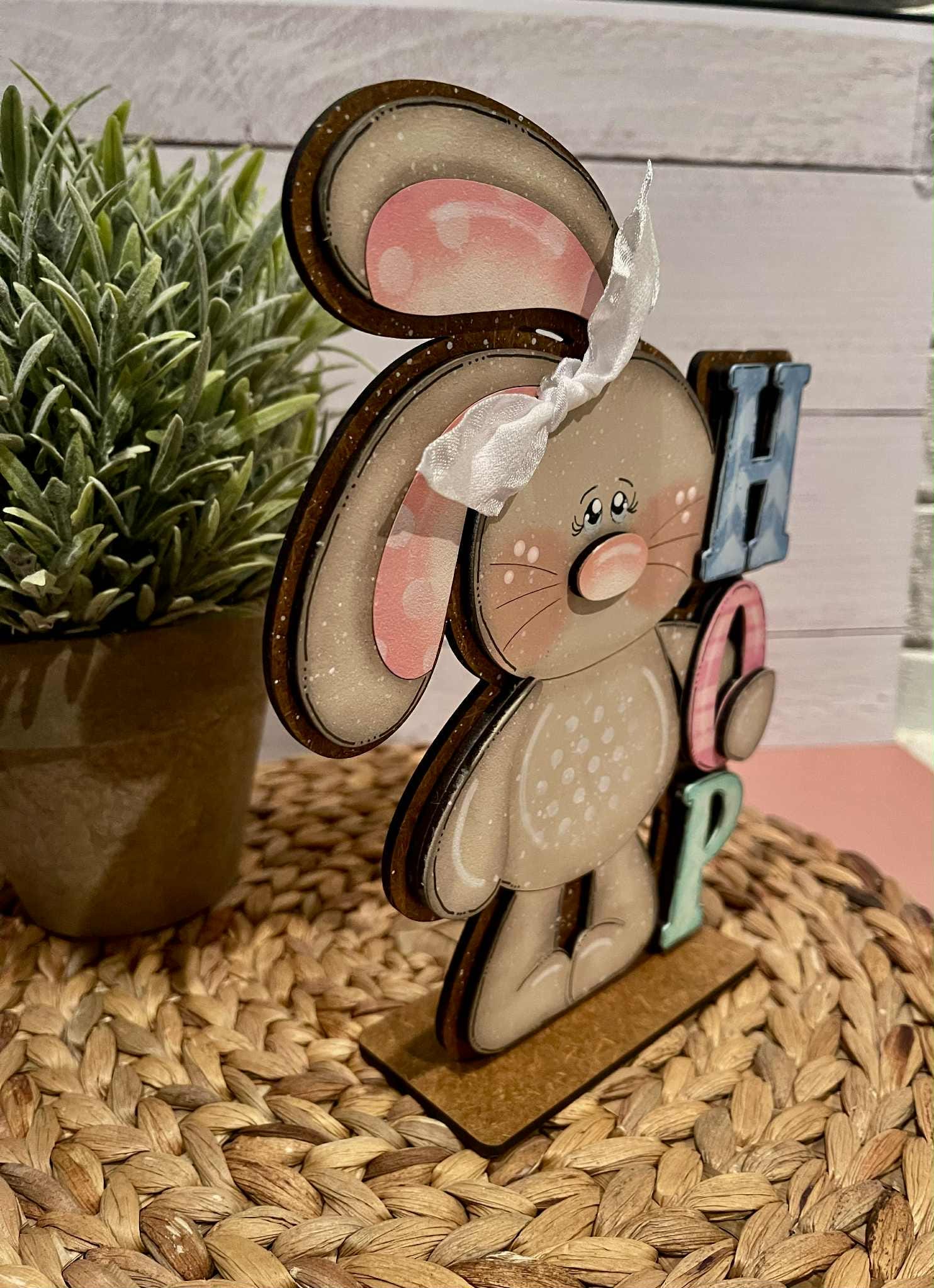 Floppy Easter Bunny HOP Standing File SVG, Glowforge, Tiered Tray, Egg ...