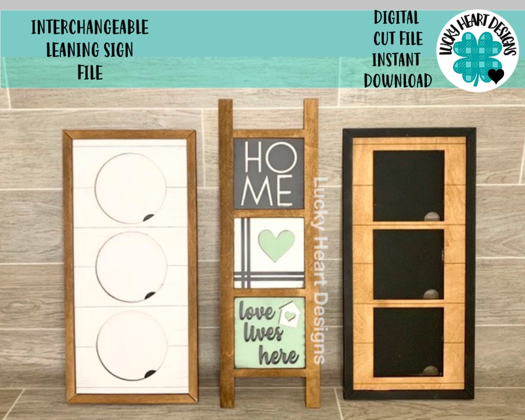 Interchangeable Leaning Sign File SVG, Inserts, Wall Collage ...